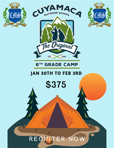 Coronado Middle School - 6TH Grade Camp